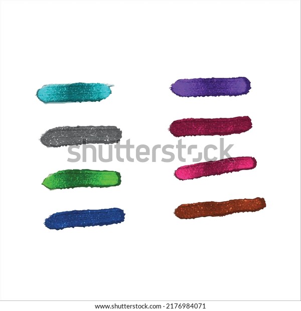Colorful Vector Oil Brush Strokes Stock Vector (Royalty Free ...