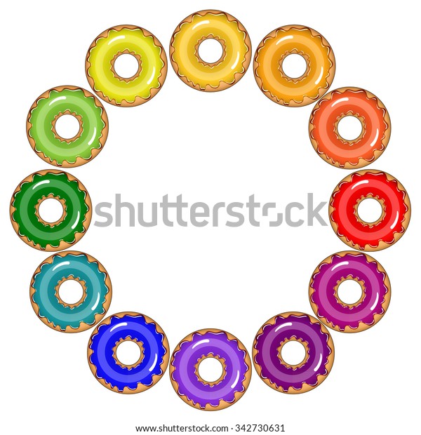 Colorful Vector Rainbow Wheel Donuts Circle Stock Vector (Royalty Free ...