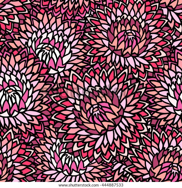 Colorful Vector Seamless Pattern Magenta Flowers Stock Vector (Royalty ...