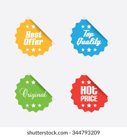 Colorful Vector Star Labels Stock Vector (Royalty Free) 344793209 ...