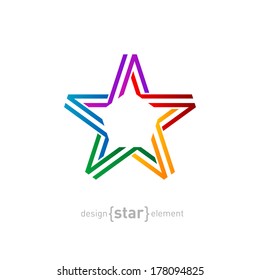 Colorful Vector Star Ribbon On White Stock Vector (Royalty Free ...