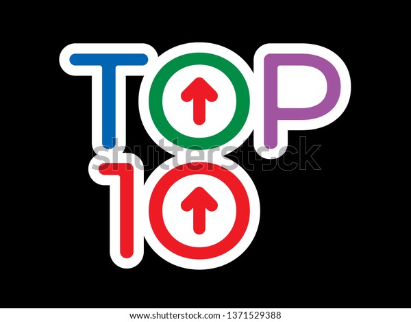 Colorful Vector Top Ten Logo Stock Vector (Royalty Free) 1371529388