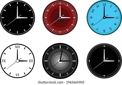 Colorful Vectors Set Wall Clocks Stock Vector (Royalty Free) 1965665905 ...