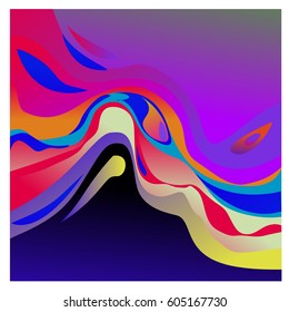 Colorful Vibrant Wave Background Dynamic Effect Stock Vector (Royalty ...