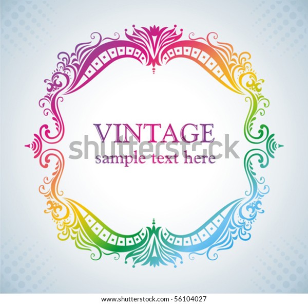 Colorful Vintage Frame Stock Vector (Royalty Free) 56104027 | Shutterstock