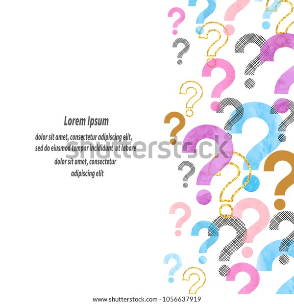 Colorful Watercolor Question Mark Vector Background Stock Vector ...