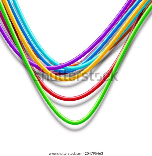 Colorful Wavy Wires Vector Illustration: vector de stock (libre de ...