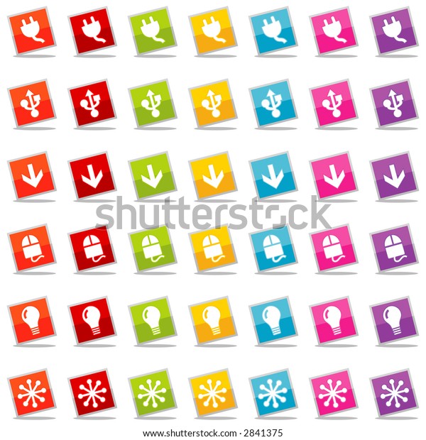 Colorful Web Icons Set 1 5 Stock Vector (Royalty Free) 2841375