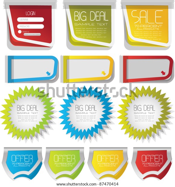 Colorful Web Page Sticker Collection Stock Vector (Royalty Free ...