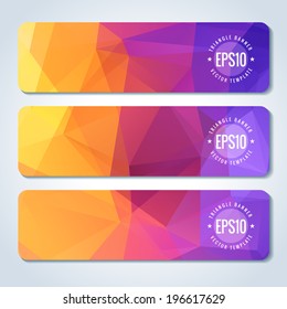 Website Header Banner Set Triangle Rainbow Stock Vector (Royalty Free ...
