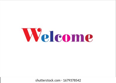 Colorful Welcome Text White Background Stock Vector (Royalty Free ...