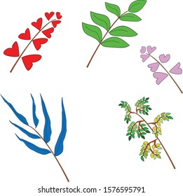 Colorful Wild Leafs Vector Drawing Stock Vector (Royalty Free ...