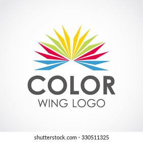 Colorful Wing Paint Abstract Vector Logo Stock Vector (Royalty Free ...