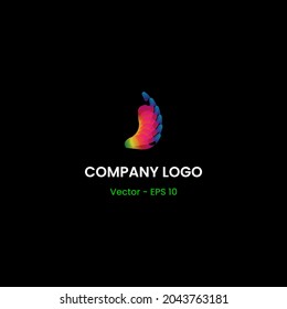 Colorful Wing Shaped Logo Vector Eps Stock Vector (Royalty Free ...