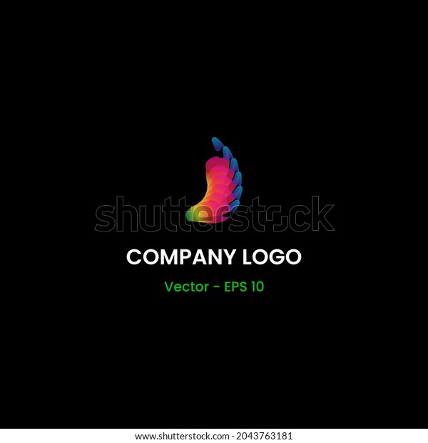 Colorful Wing Shaped Logo Vector Eps Stock Vector (Royalty Free ...