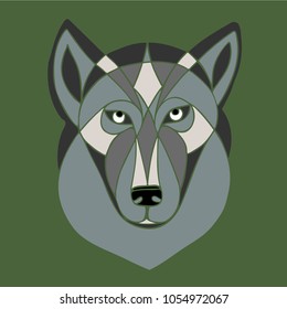 Colorful Wolf Full Face Stock Vector (Royalty Free) 1054972067 ...