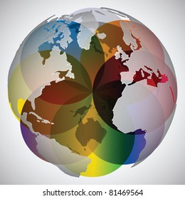 Colorful World Globe Stock Vector (Royalty Free) 81469564 | Shutterstock