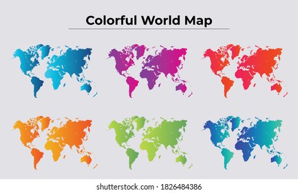 Colorful World Map Abstract Design Stock Vector (Royalty Free ...