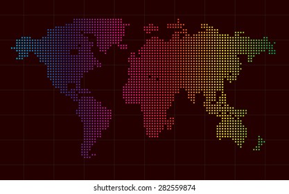 Colorful World Map Square Abstract Background Stock Vector (Royalty ...