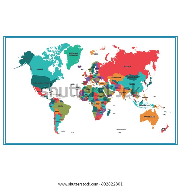 Colorful World Map Vector Stock Vector (Royalty Free) 602822801 Colorful World Map Vector Stock Vector (Royalty Free) 602822801