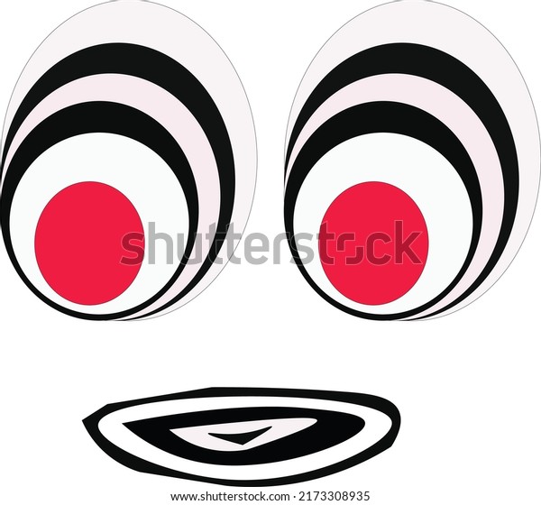 Colorfull Funny Face Red Eye Vector Stock Vector (Royalty Free ...