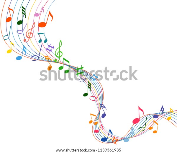 Colorfull Music Notes On Solide White Stock Vector (Royalty Free ...