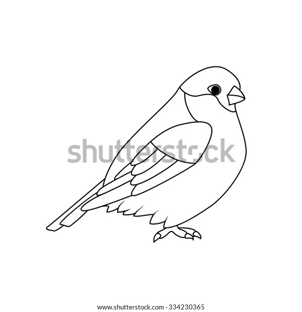 Coloring Book Bullfinch Stock Vector (Royalty Free) 334230365 ...