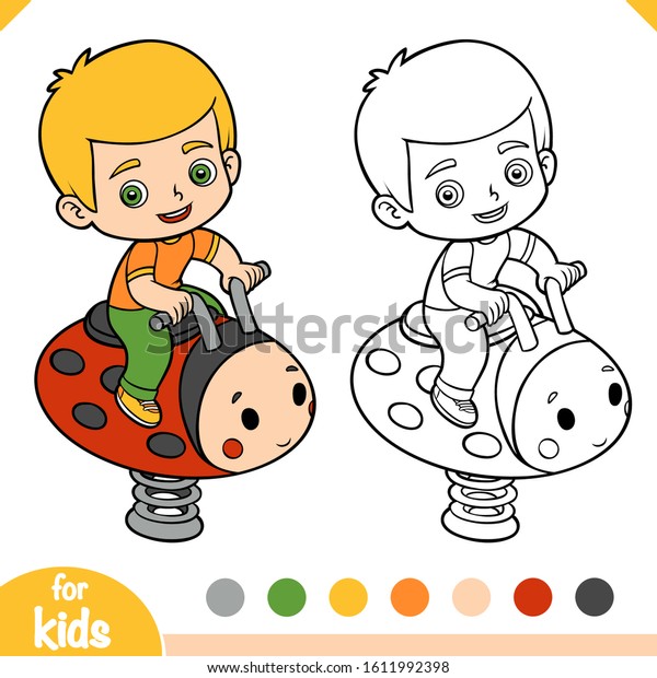 Coloring Book Children Boy Ladybug Spring Stock Vector (Royalty Free ...