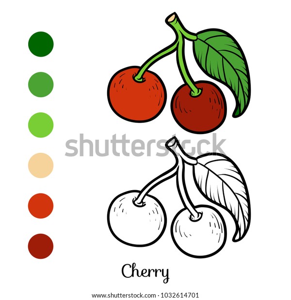 Coloring Book Children Cherry Stock Vector (Royalty Free) 1032614701 ...