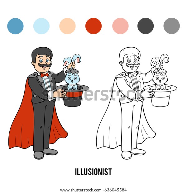 Coloring Book Children Illusionist Stock Vector (Royalty Free ...