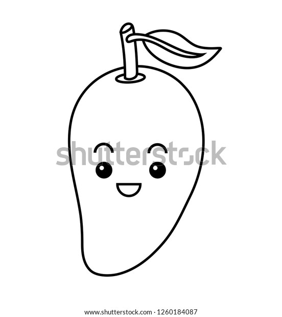 Coloring Book Children Mango Cute Face Stock Vector (Royalty Free ...