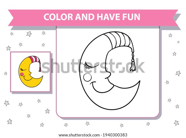 Vektor Stok Coloring Book Children Printable A4 Page (Tanpa Royalti ...