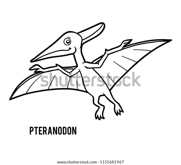 Coloring Book Children Pteranodon Stock Vector (Royalty Free) 1155681967