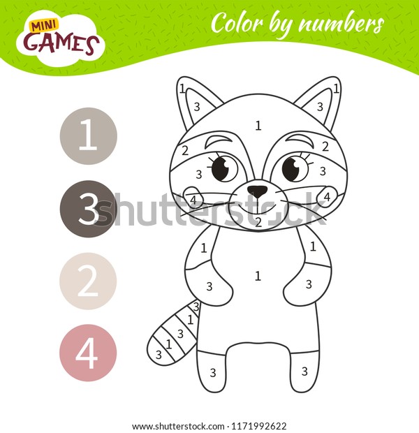 Coloring Book Childrencoloring By Numbers Cartoon Stock Vector (Royalty ...