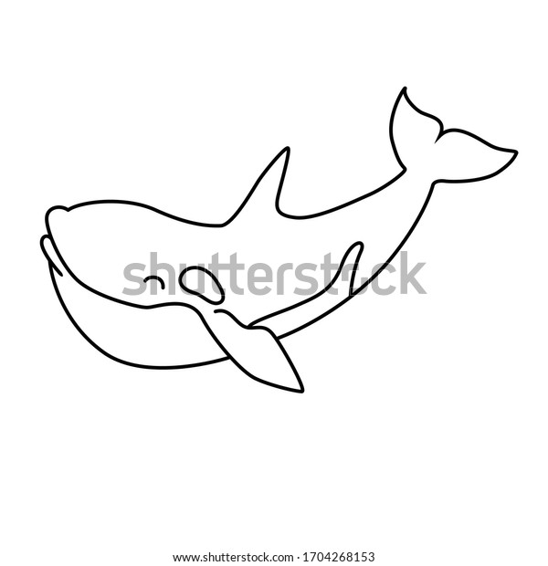 Coloring Book Cute Smiling Orca Stock Vector (Royalty Free) 1704268153 ...