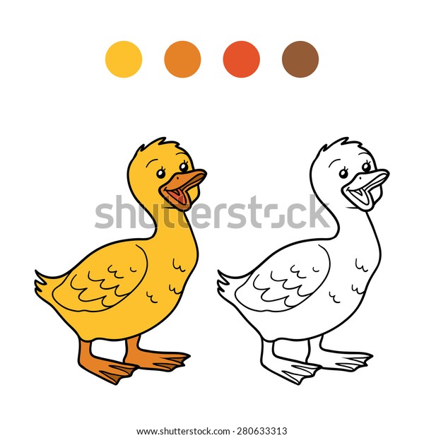 Coloring Book Goose Gosling Stock Vector (Royalty Free) 280633313 ...