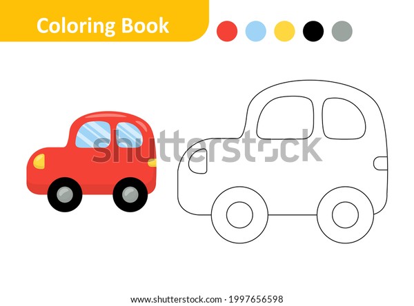 Coloring Book Kids Car Vector Stock Vector (Royalty Free) 1997656598 ...
