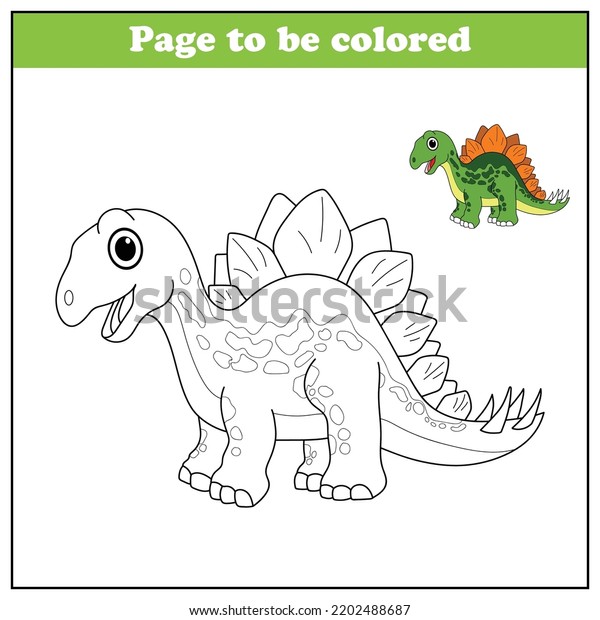 Coloring Book Kids Dinosaur Vector Stock Vector (Royalty Free ...