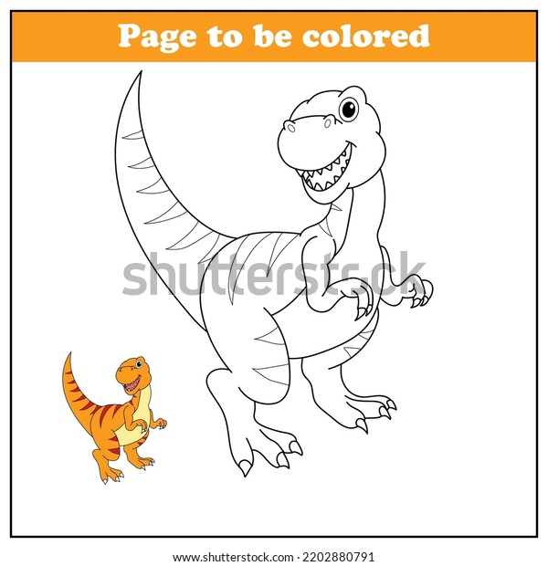 Coloring Book Kids Dinosaur Vector Stock Vector (Royalty Free ...