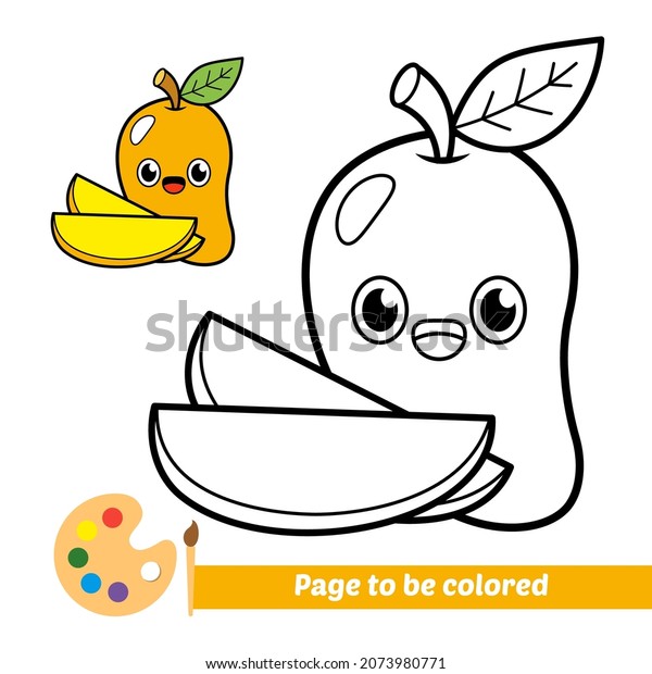 Coloring Book Kids Mango Vector Stock Vector (Royalty Free) 2073980771 ...