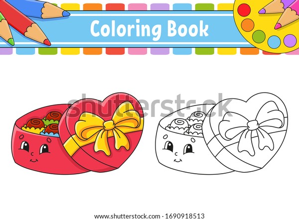 Coloring Book Kids Open Gift Box Stock Vector (Royalty Free) 1690918513 ...
