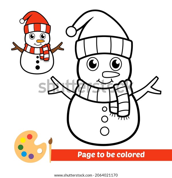 Coloring Book Kids Snowman Vector Stock Vector (Royalty Free ...