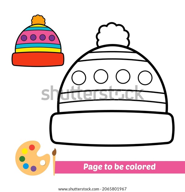 Coloring Book Kids Winter Hat Vector Stock Vector (Royalty Free ...