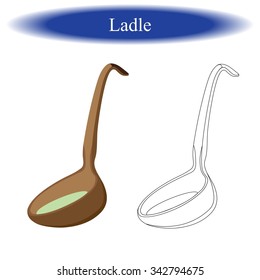 Coloring Book Ladle Children Vector Illustration Stock Vector (Royalty ...