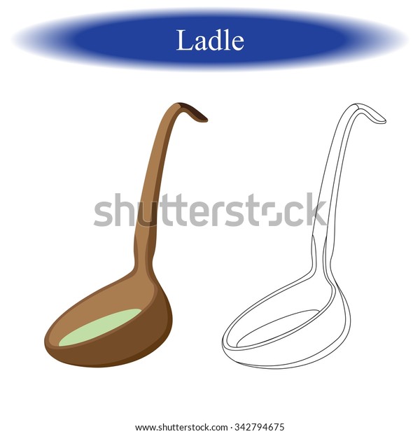 Coloring Book Ladle Children Vector Illustration Stock Vector (Royalty ...