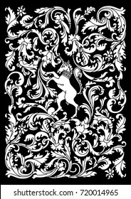 Coloring Book Medieval Unicorn Stock Vector (Royalty Free) 720014965 ...