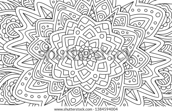 Coloring Book Page Beautiful Monochrome Linear Stock Vector (Royalty ...