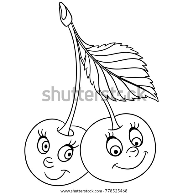 Coloring Book Coloring Page Cartoon Cherry Stock Vector (Royalty Free ...