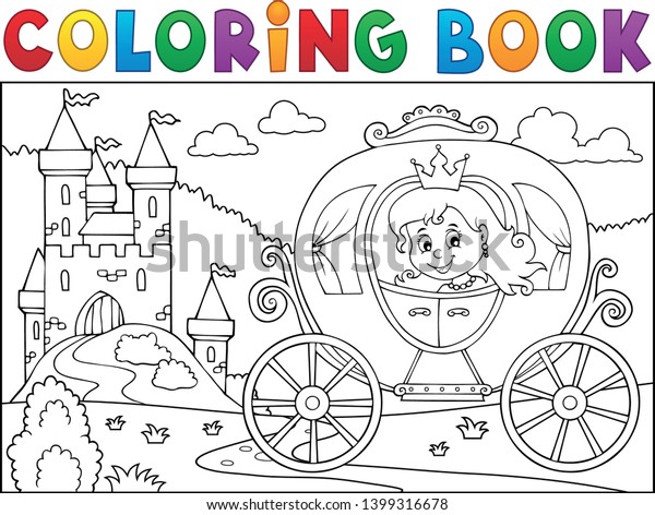Coloring Book Princess Carriage Theme 2: เวกเตอร์สต็อก (ปลอดค่า ...