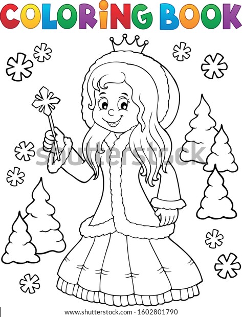 Coloring Book Princess Winter Clothes Eps10 Stock Vector (Royalty Free ...